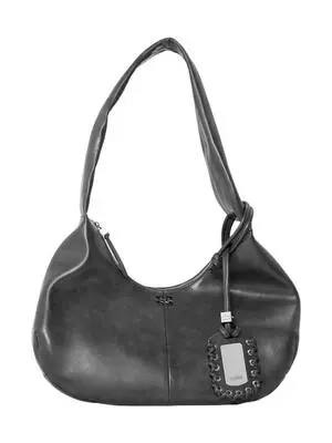 GANNI Logo Shoulder Bag With Silver-tone Hardware - Black