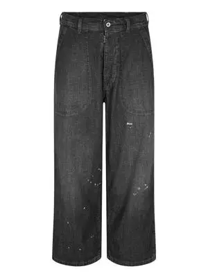 MAISON MARGIELA Belted Patch Pocket Denim Trousers - Black
