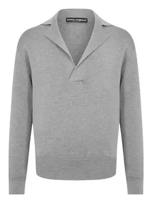 DOLCE & GABBANA Dolce & Gabbana Wool V-Neck Sweater With DG Embroidery