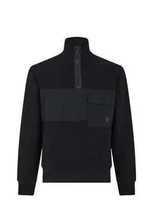 Hugo Boss Zenylon 1/4 Zip Fleece Hoodie - Black