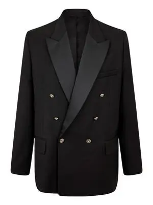 Casablanca Double Breasted Shawl Lapel Suit Jacket - Black