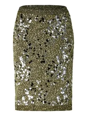 Gucci Sequin Knit Skirt - Green