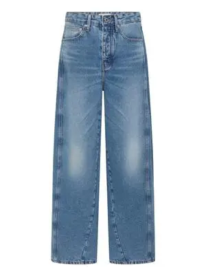 ST. AGNI Wide-leg Faded Jeans - Blue