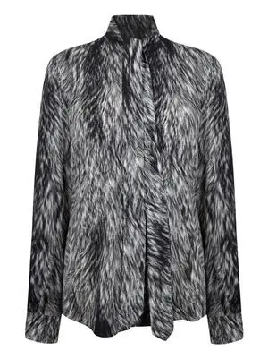 DOLCE & GABBANA Dolce & Gabbana Animal Print Shirt With Lace-Up Neckline