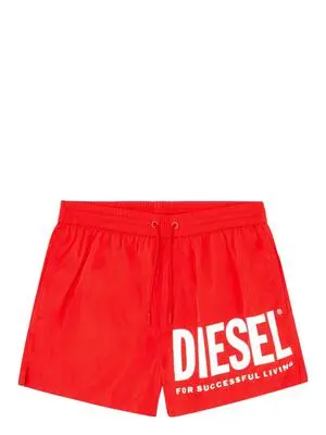 DIESEL® Logo Swim Shorts - Red