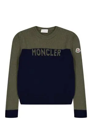 Moncler Color-block Long-sleeve Sweater - Black