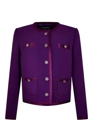 Dolce & Gabbana Cropped Jacket With Button Detailing - Purple