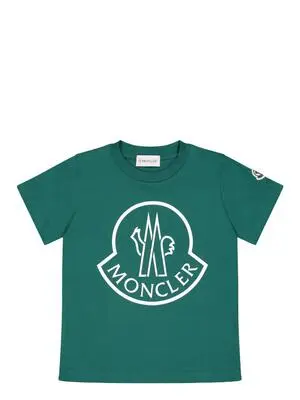Moncler T-shirt With Large Logo - Blue