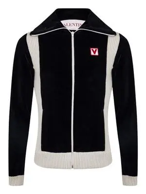 Valentino Garavani Logo Zip-up Jacket - Black