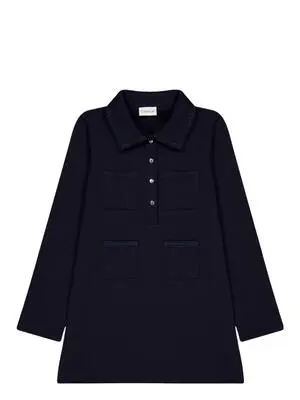 Moncler Long Sleeve Logo Dress - Black