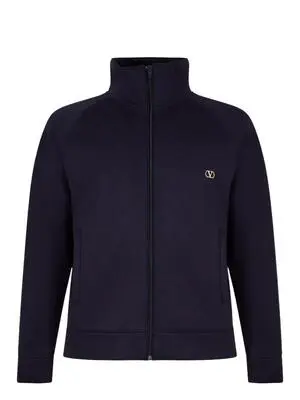 Valentino Garavani Zip-up Stand Collar Jacket - Black