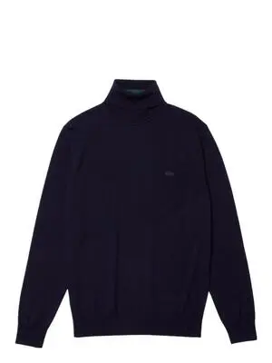 Lacoste Embroidered Logo Turtleneck Jumper - Black