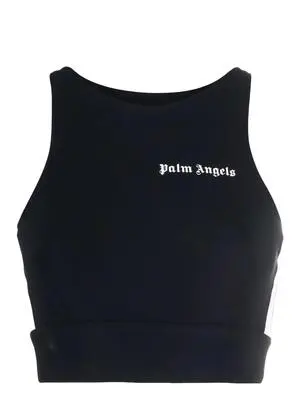 Palm Angels Logo Print Sleeveless Tank Top - Black