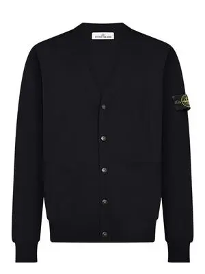 Stone Island Wool Cardigan - Black