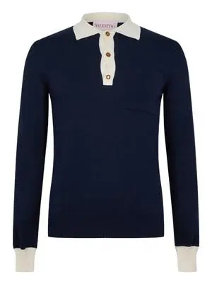 Valentino Garavani Polo Shirt With Contrast Trim - Black