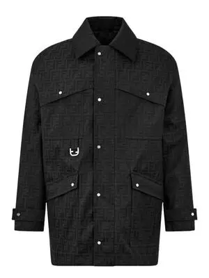 Fendi Logo Jacquard Blouson Jacket - Black