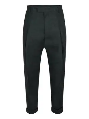 Dolce & Gabbana Double Pleat Cuffed Hem Trousers - Black