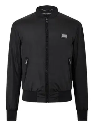 Dolce & Gabbana Bomber Jacket With Logo Detail - Black