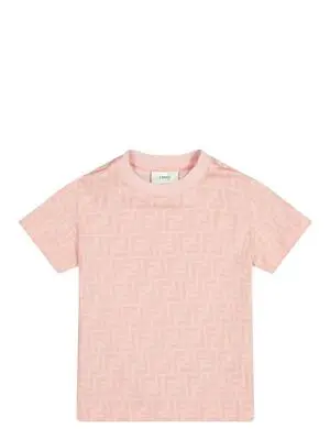 Fendi Round Neck Logo T-shirt - Pink