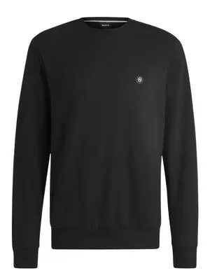 Hugo Boss Crewneck Sweater With Logo Patch - Black