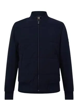 Hugo Boss Quilted Bomber Jacket With Stand Collar - Black