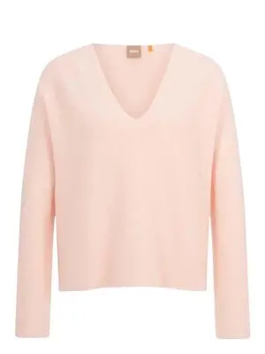 Hugo Boss V-neck Long Sleeve Sweater - Pink