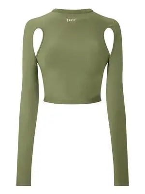 Off-White Cutout Long-sleeved Top - No