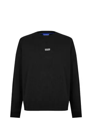 Hugo Boss Hugo Boss Pure Cotton Long-Sleeve Sweatshirt With Logo Detail Black