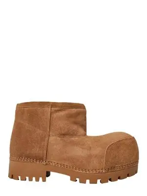 Balenciaga Alaska Fur Boots - Brown