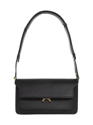 Marni Trunk Foldover Top Shoulder Bag - Black