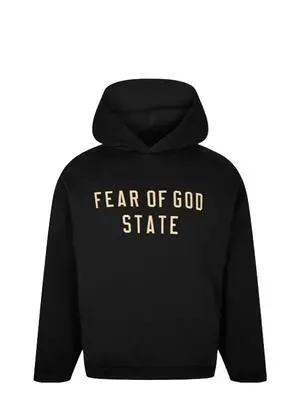 Fear Of God Logo Hooded Sweatshirt - Black
