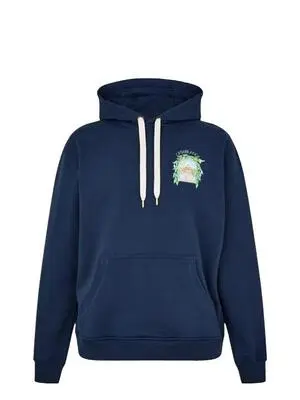 Casablanca Long Sleeve Hooded Sweatshirt - Navy