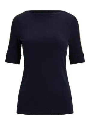 Ralph Lauren Ralph Lauren Damira T-shirt With Boat Neck And Straight Hem Black