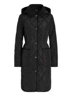 RALPH LAUREN Ralph Lauren Quilted Hooded Coat With Corduroy Trim