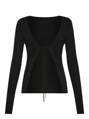 ST. AGNI ST. AGNI Ribbed Double-Face Sweater With Back Tie Detail