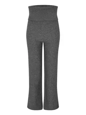 Off-White Slim-fit Casual Trousers With Folded Waist - Black