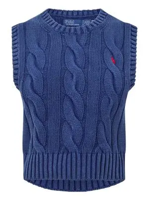 Polo Ralph Lauren Knitted Braided Knit Vest - Blue