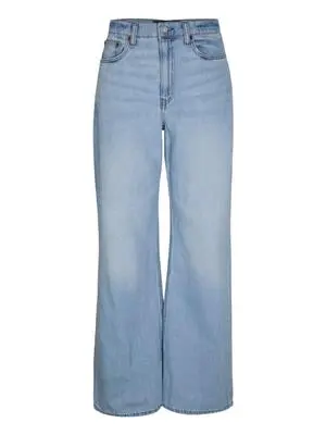 Polo Ralph Lauren Wide-leg Faded Denim Trousers - Blue