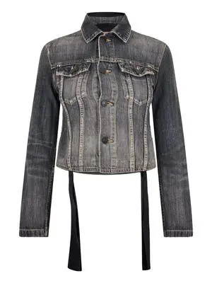Balenciaga Balenciaga Denim Jacket With Lace-Up Back Detail Black