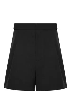 ST. AGNI Pleated Adjustable Shorts - Black