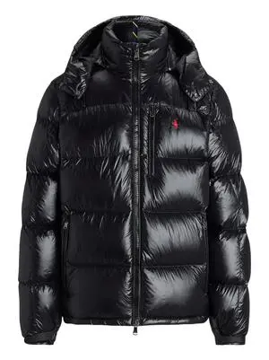 Polo Ralph Lauren Shiny Down Jacket With Detachable Hood - Black