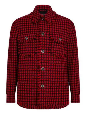Versace Tweed Overshirt - Red