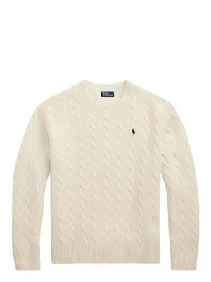 Polo Ralph Lauren Cable Knit Crewneck Sweater - Nude