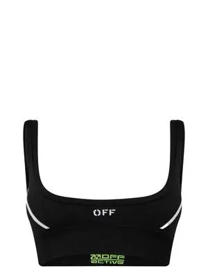 Off-White Short Camisole Bra - Black