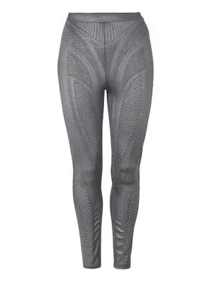 MUGLER Elastic Waist Leggings - Grey