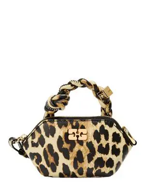 GANNI Leopard Print Bag Charm - Black