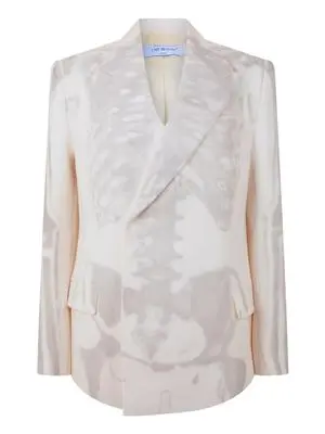 Off-White Skeleton Print Double-breasted Blazer - White