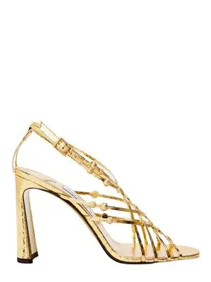 JIMMY CHOO Felice 95 Sculptural High-heeled Sandals - Nude