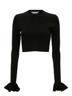 J.W.ANDERSON J.W.Anderson Ruffle Detailed Ribbed Cropped Top