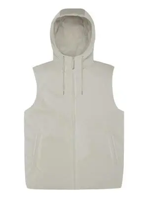 Rains Lohja Gilet Hooded Sleeveless Zip-up Vest - Gray